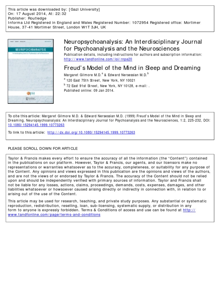 7 Freud's Model of The Mind in Sleep and Dreaming | PDF | Dream ...