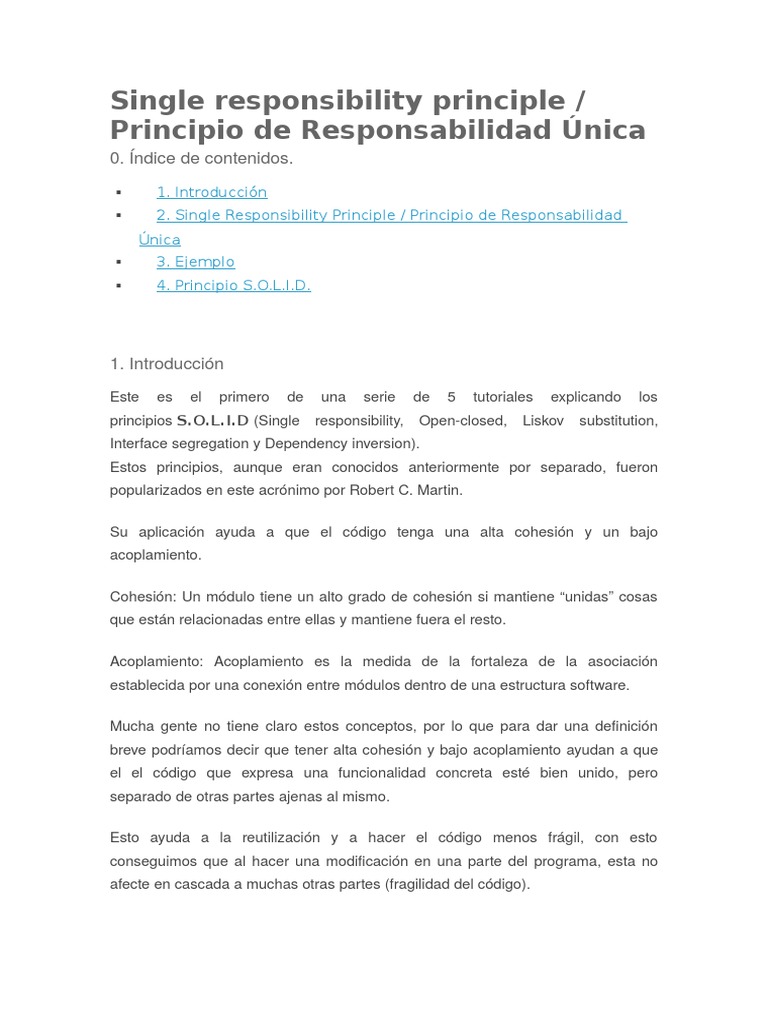 Single Responsibility Principle | PDF | Clase (Programación informática ...