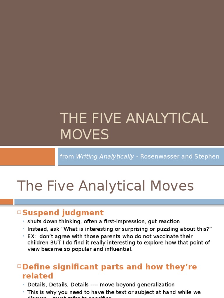 The Five Analytical Moves | PDF