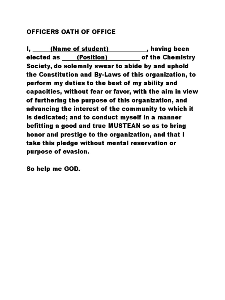 Officers Oath of Office | PDF