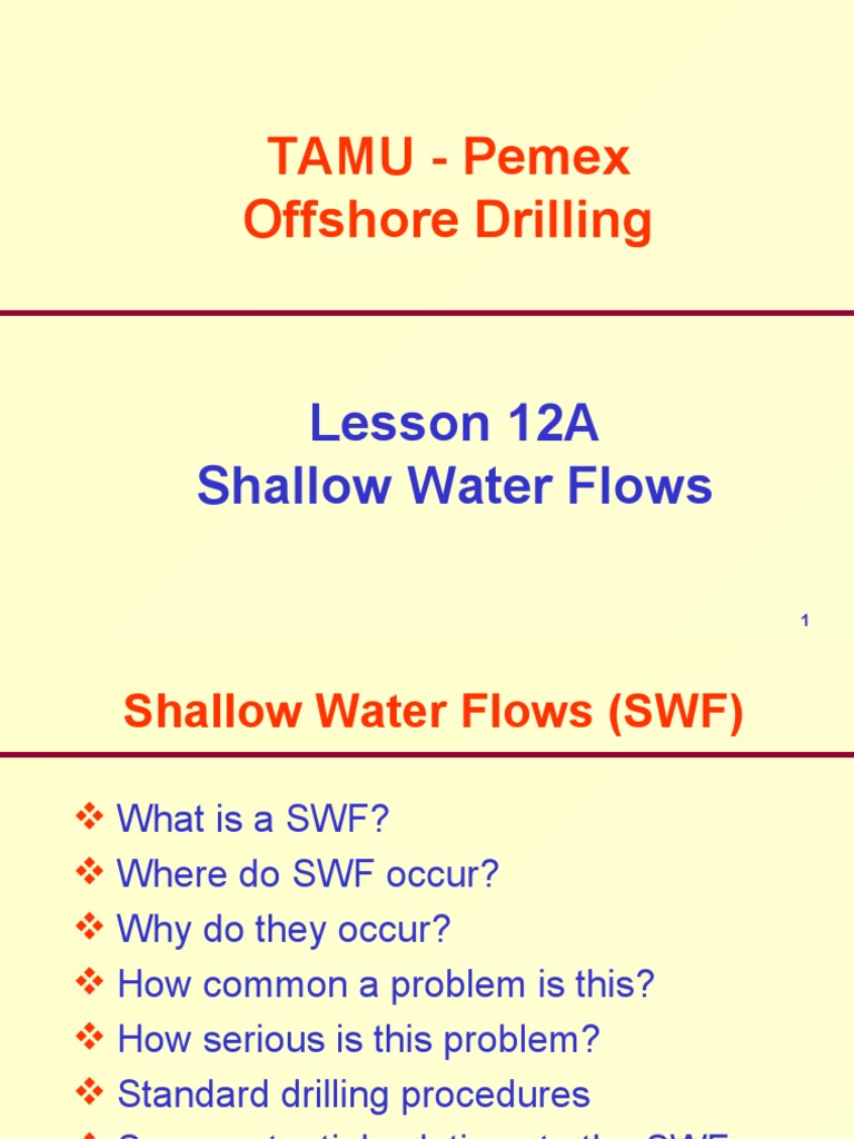 TAMU - Pemex Offshore Drilling: Lesson 12A Shallow Water Flows | PDF ...