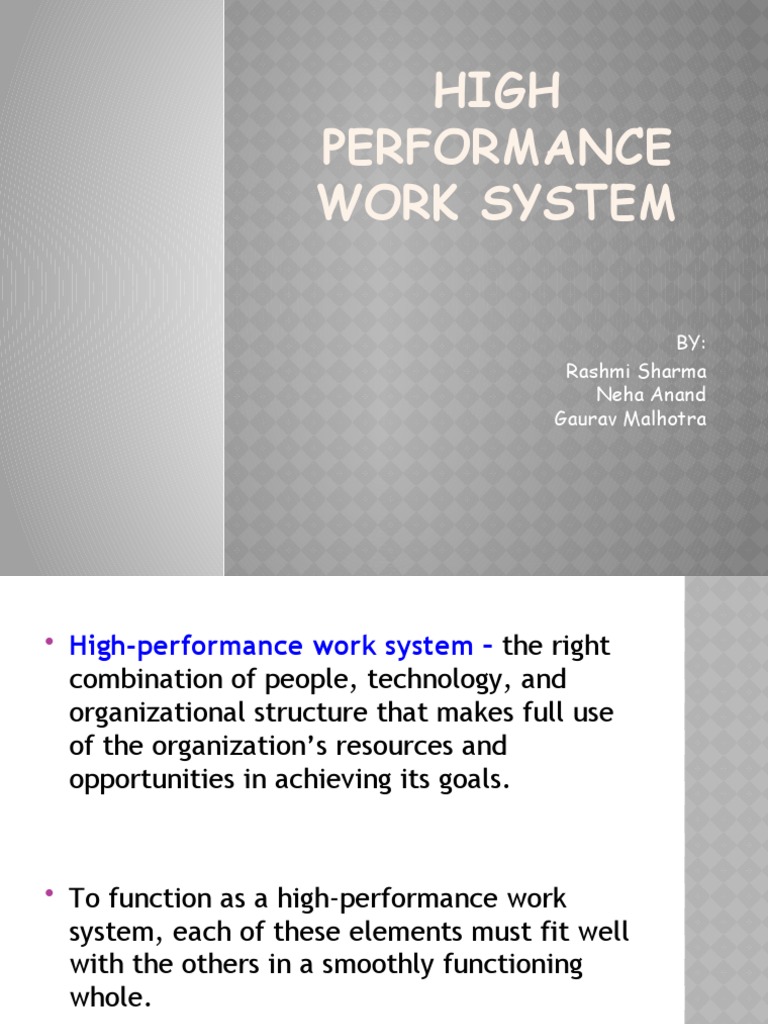 High Performance Work System Edit | Download Free PDF | Human Resource ...