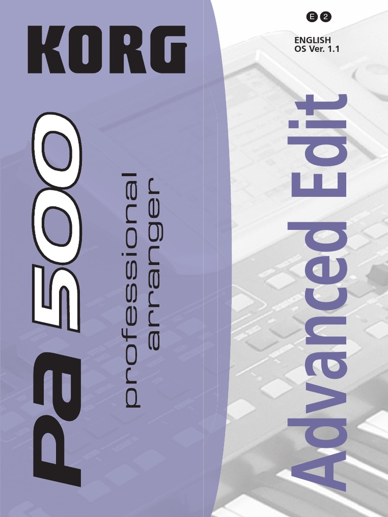 Korg Pa500-Advanced Edit Manual | PDF | Low Pass Filter | Synthesizer
