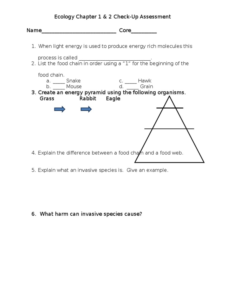 Ecology Chaptter 1&2 Checkup Assessment. | PDF | Science & Mathematics