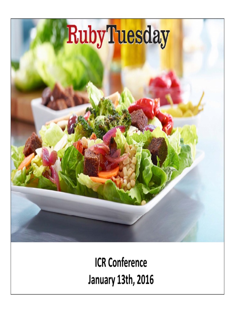RT Ruby Tuesday Jan 2016 Investor Presentation | PDF | Brand ...