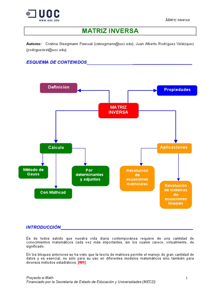 Propiedades de La Matriz Inversa | PDF