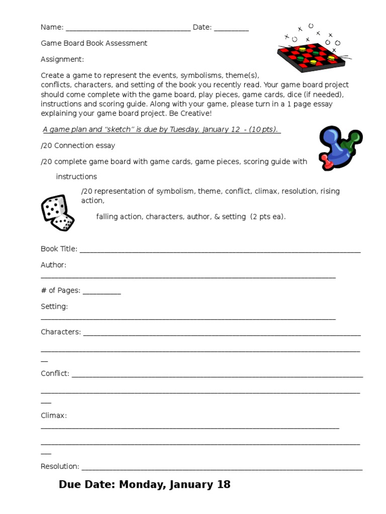 Book Report Game Project 2015 | PDF