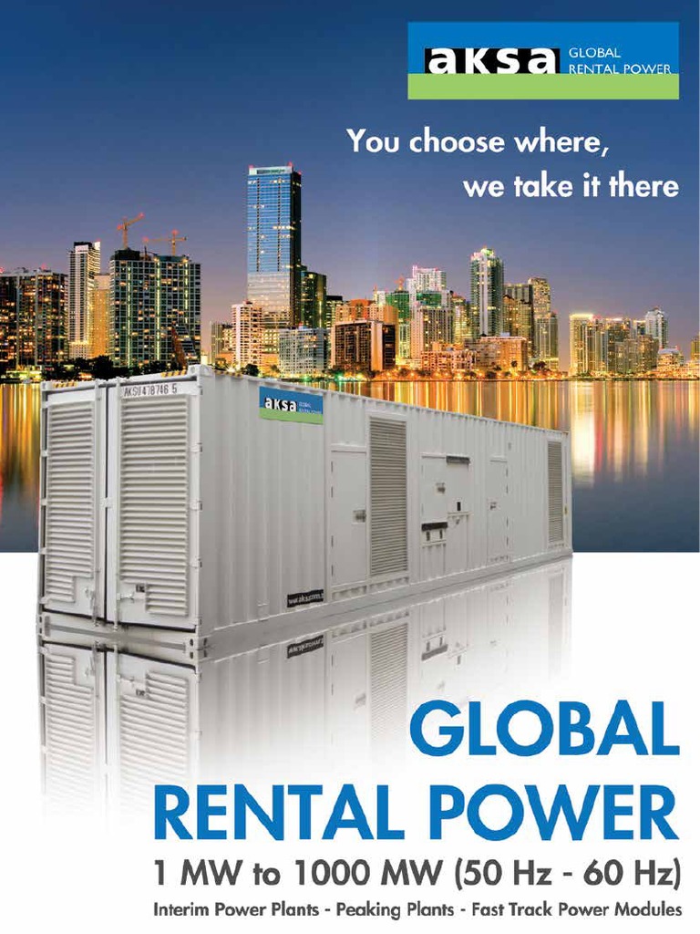 Aksa Global Rental Power Catalogue | PDF | Power Station | Physical ...