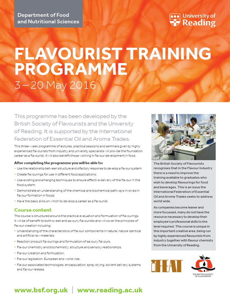 Flavourist Leaflet 2016 | Download Free PDF | Flavor | University