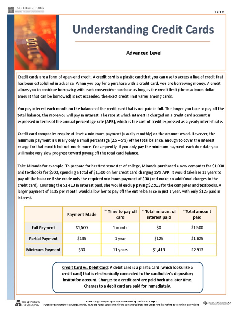 Understanding Credit Cards Basics | PDF | Annual Percentage Rate ...