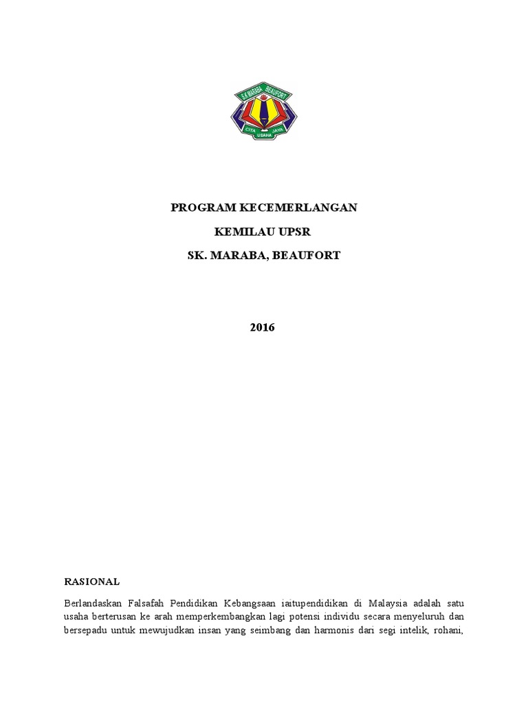 Program Peningkatan Kecemerlangan Upsr 2016 | PDF