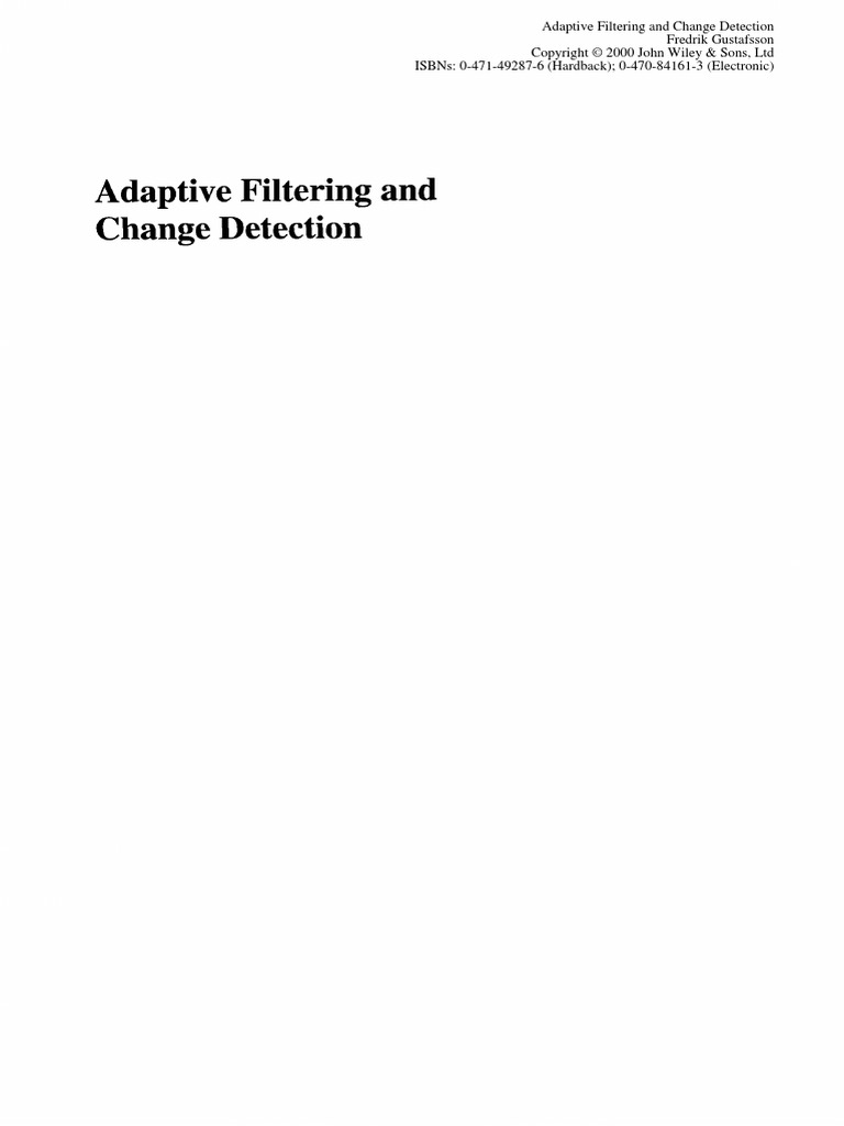 Adaptive Filtering and Change Dectection | PDF | Kalman Filter | Mathematical Model