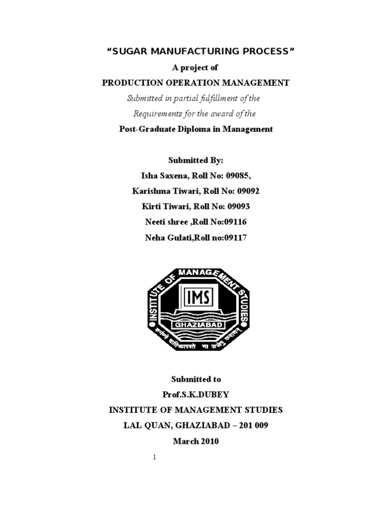 Sugar Manufacturing Process | PDF | Sugar Beet | Sugar