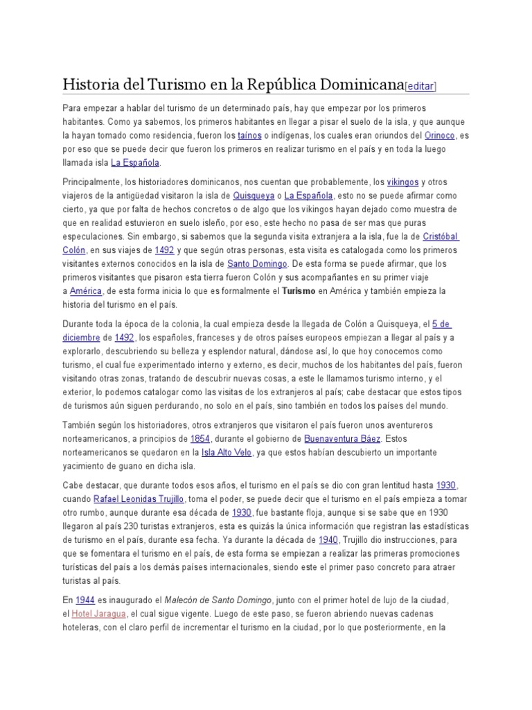 Evolución del Turismo en RD | PDF | República Dominicana | Turismo