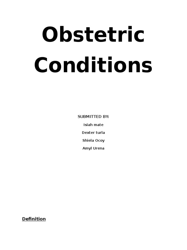 Obstetric Conditions: Risks & Management | PDF
