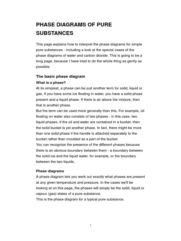 Phase Diagrams of Pure Substances | PDF | Phase (Matter) | Phase Diagram