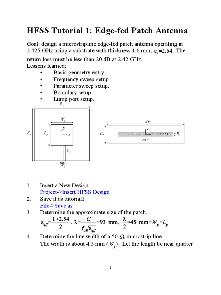 HFSS Tutorial1 | PDF | Radio | Electromagnetic Radiation