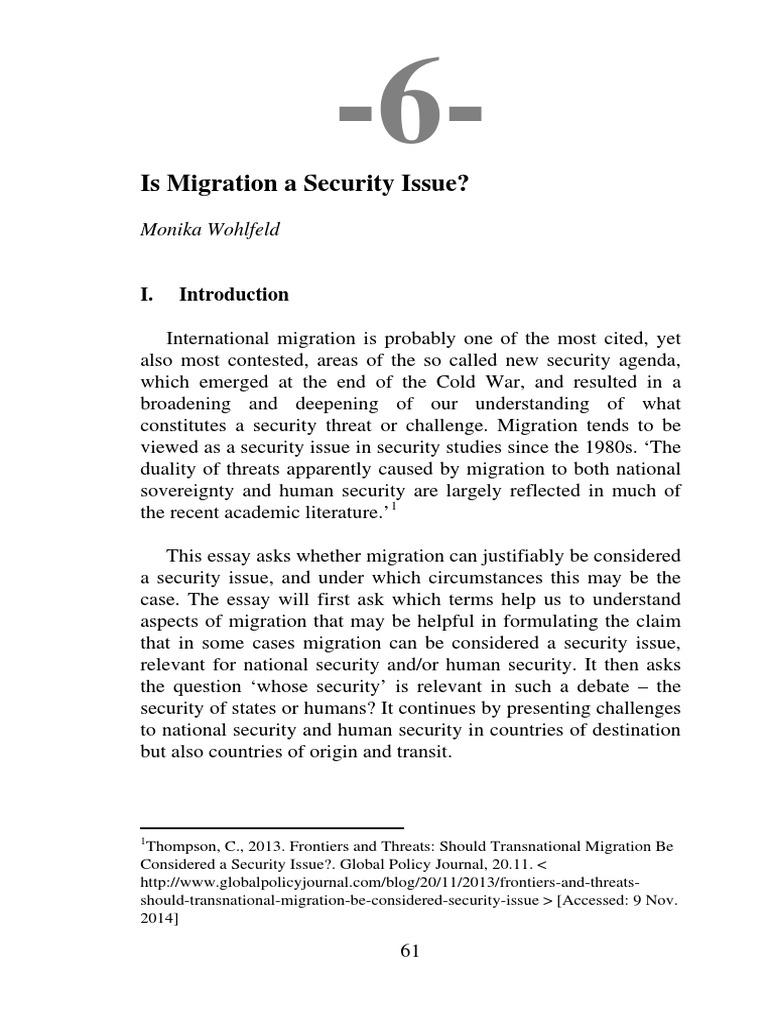 Is Migration A Security Issue | PDF | Immigration | Illegal Immigration