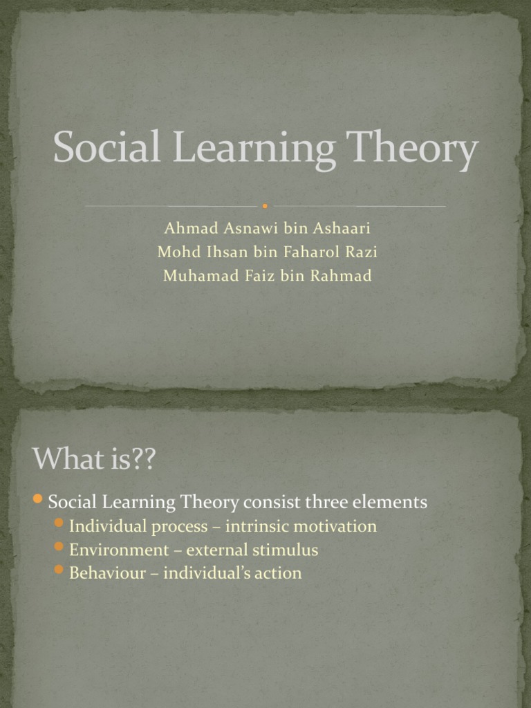 Social Learning Theory | Behavior Modification | Learning