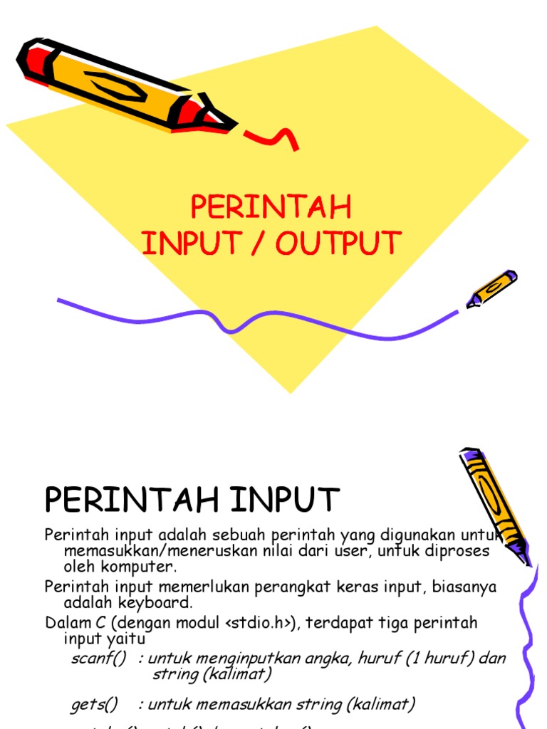 3 Perintah Input Output | PDF