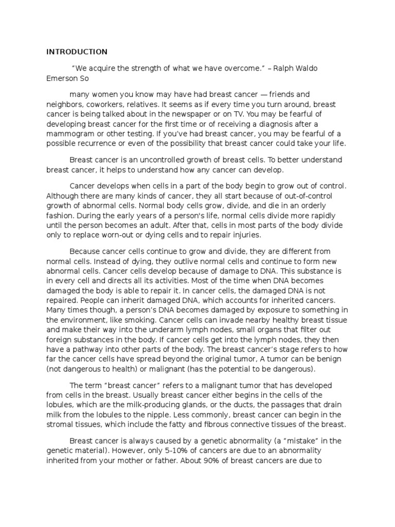 Case Study Breast Cancer | PDF | Breast Cancer | Cancer
