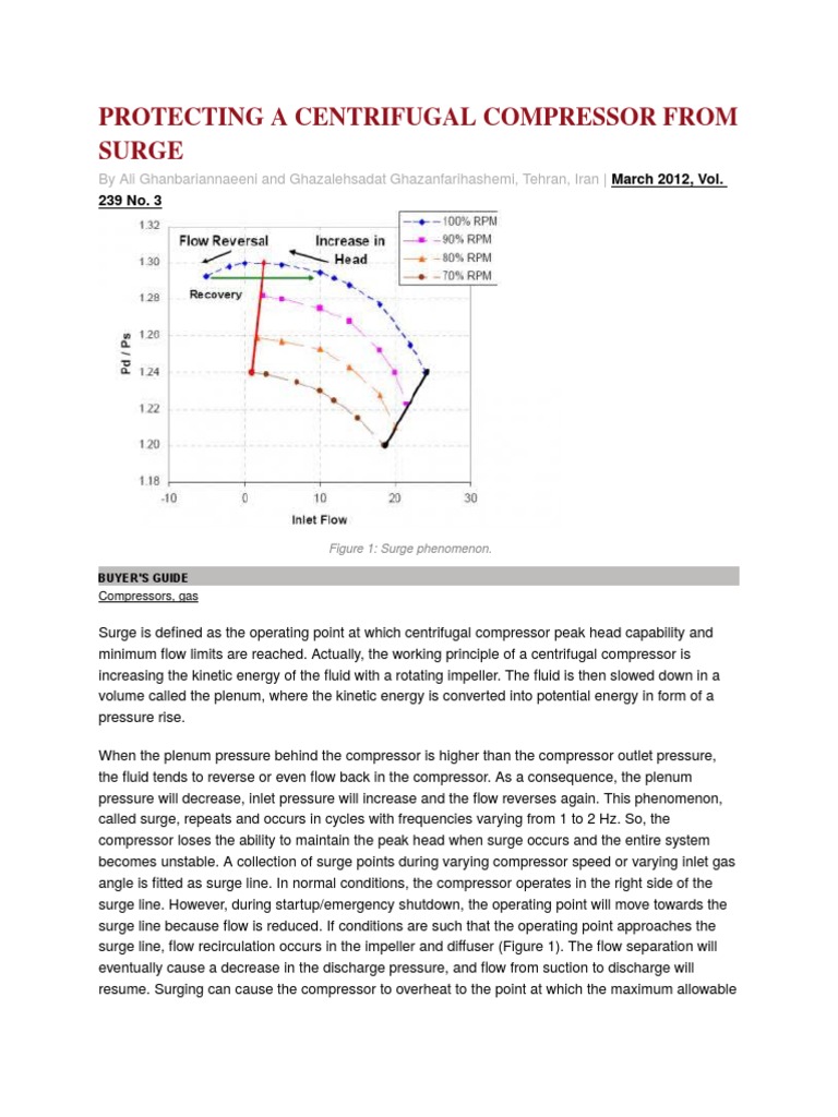 Protecting A Centrifugal Compressor From Surge | PDF | Gas Compressor ...