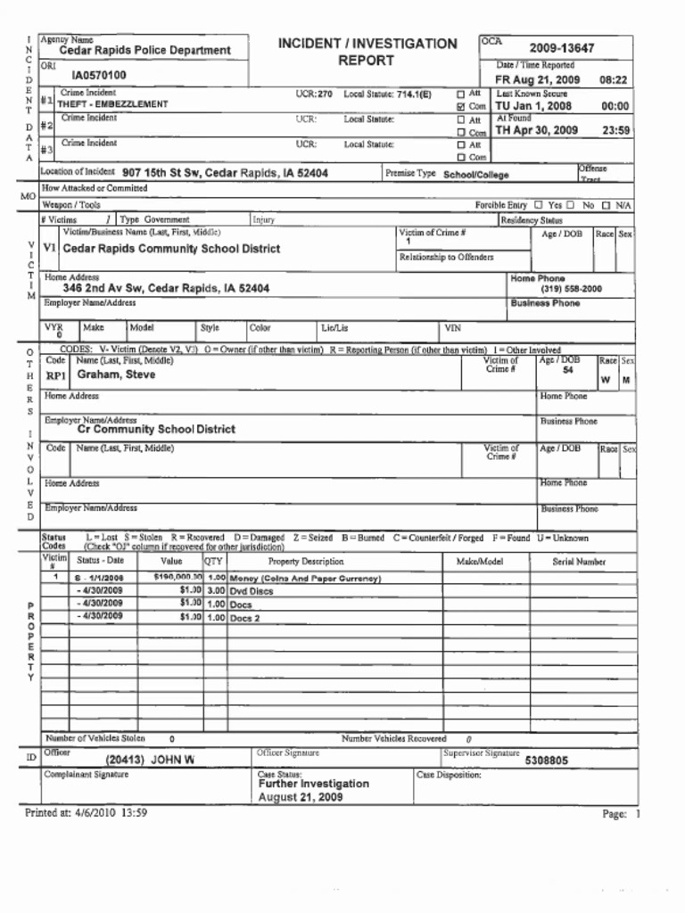 School District Embezzlement Report | PDF