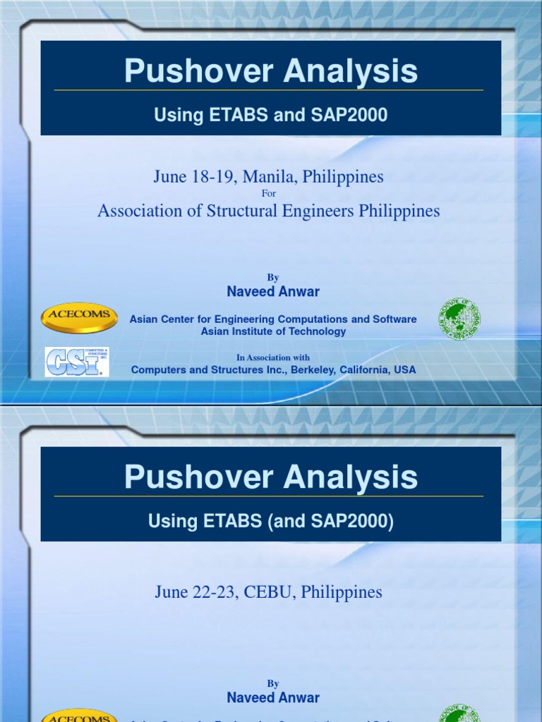 Pushover Analysis Using ETABS and SAP2000 | PDF | Strength Of Materials | Finite Element Method