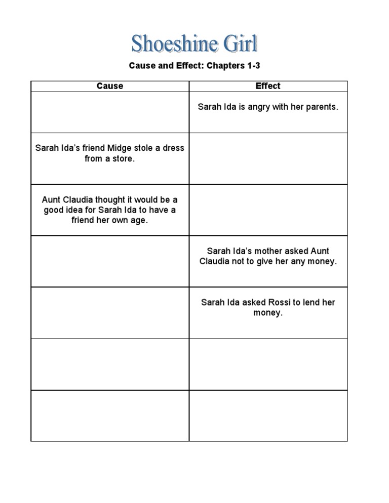Cause and Effect in Chapters 1-3 | PDF