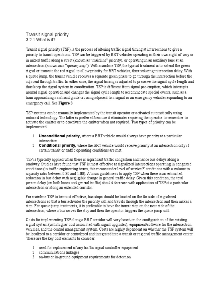 Transit Signal Priority | PDF | Traffic | Traffic Light