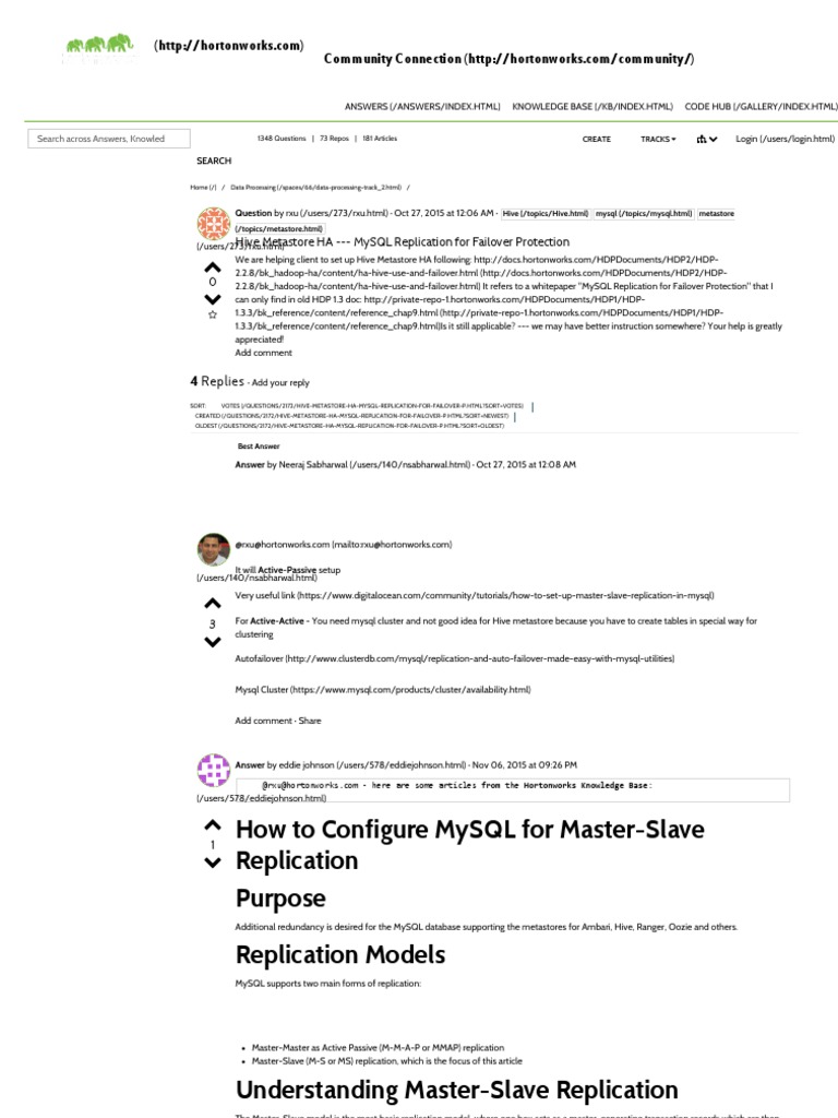 Hive Metastore HA - MySQL Replication For Failover Protection ...