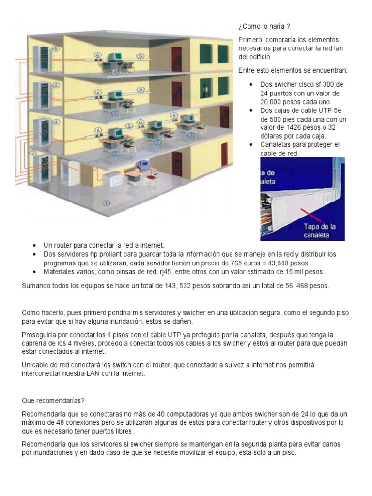 Red de Un Edificio de 4 Plantas | PDF