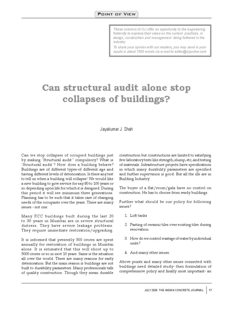 Structural Audits and Building Safety | PDF | Tile | Concrete