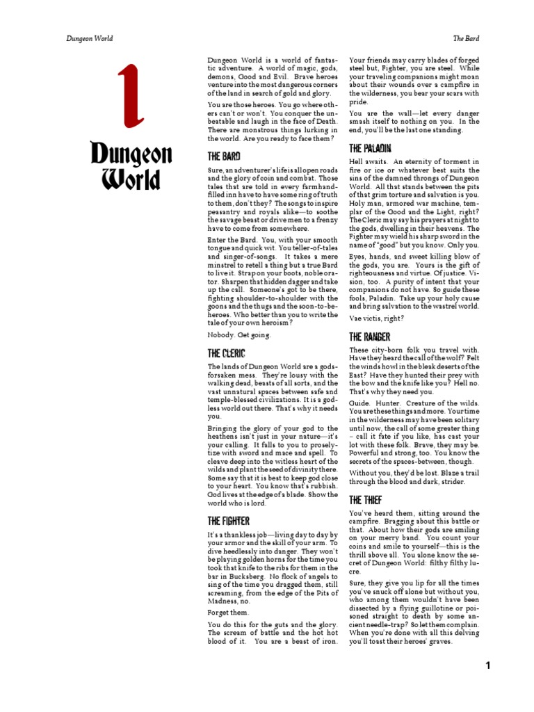 Dungeon World Book | PDF | Magic (Paranormal) | Role Playing Games