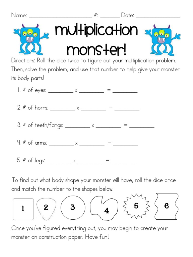Multiplicationmonster | PDF