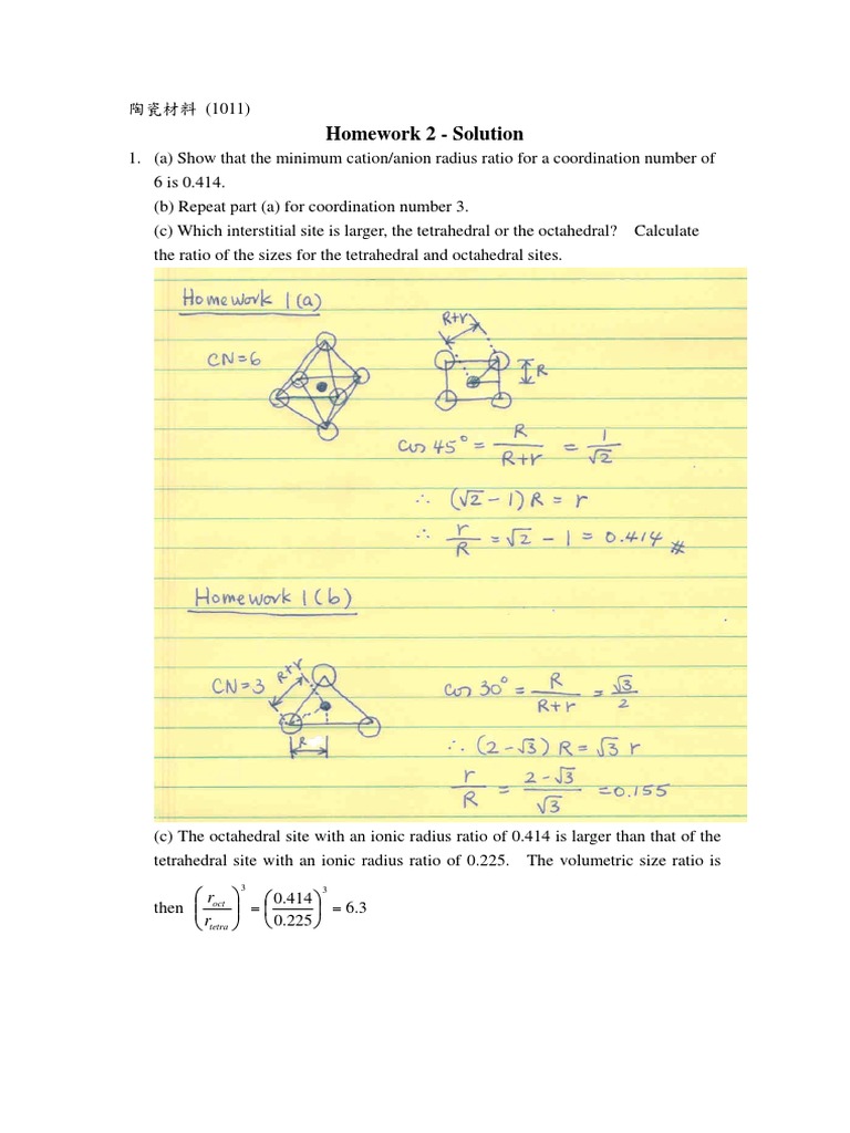 Homework 2 - Solution | PDF | Ion | Chemistry