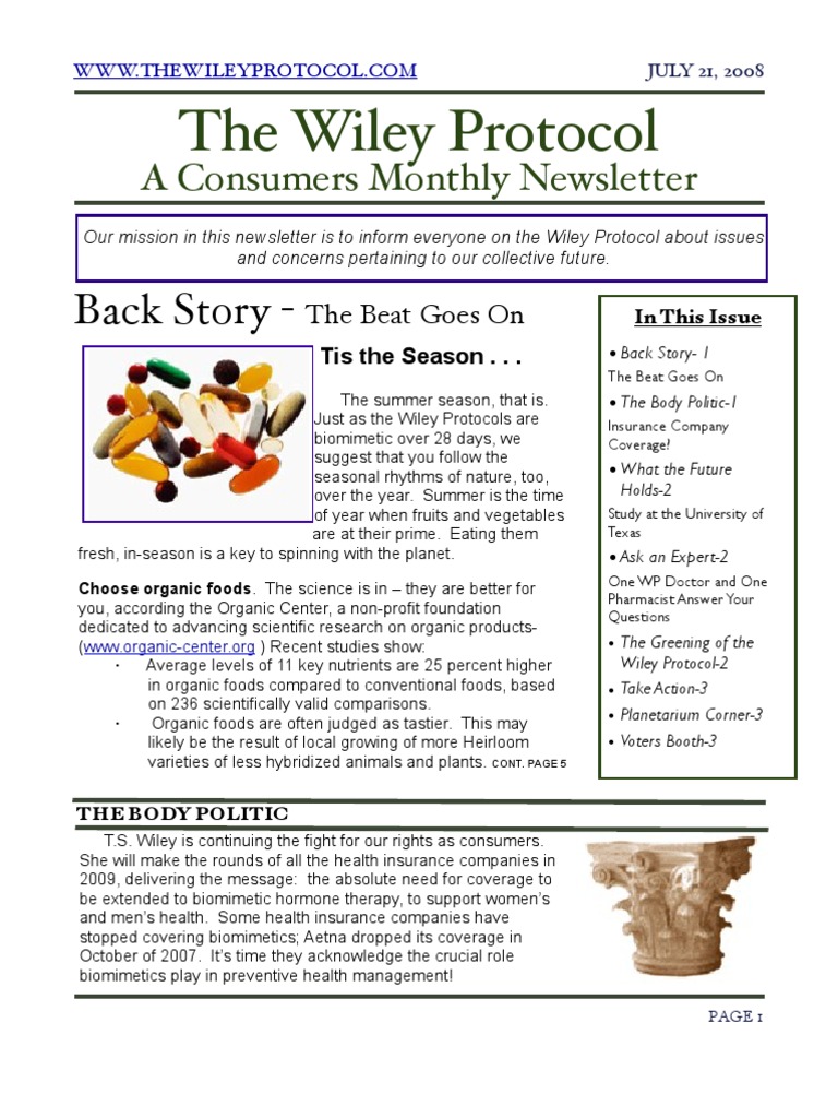 The Wiley Protocol: Back Story | PDF | Dietary Supplements ...