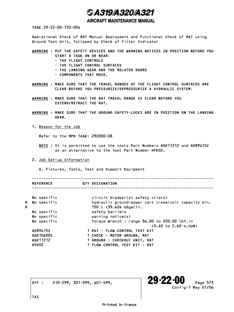 Operational Check of RAT Manual Deployment and Functional Check of RAT ...