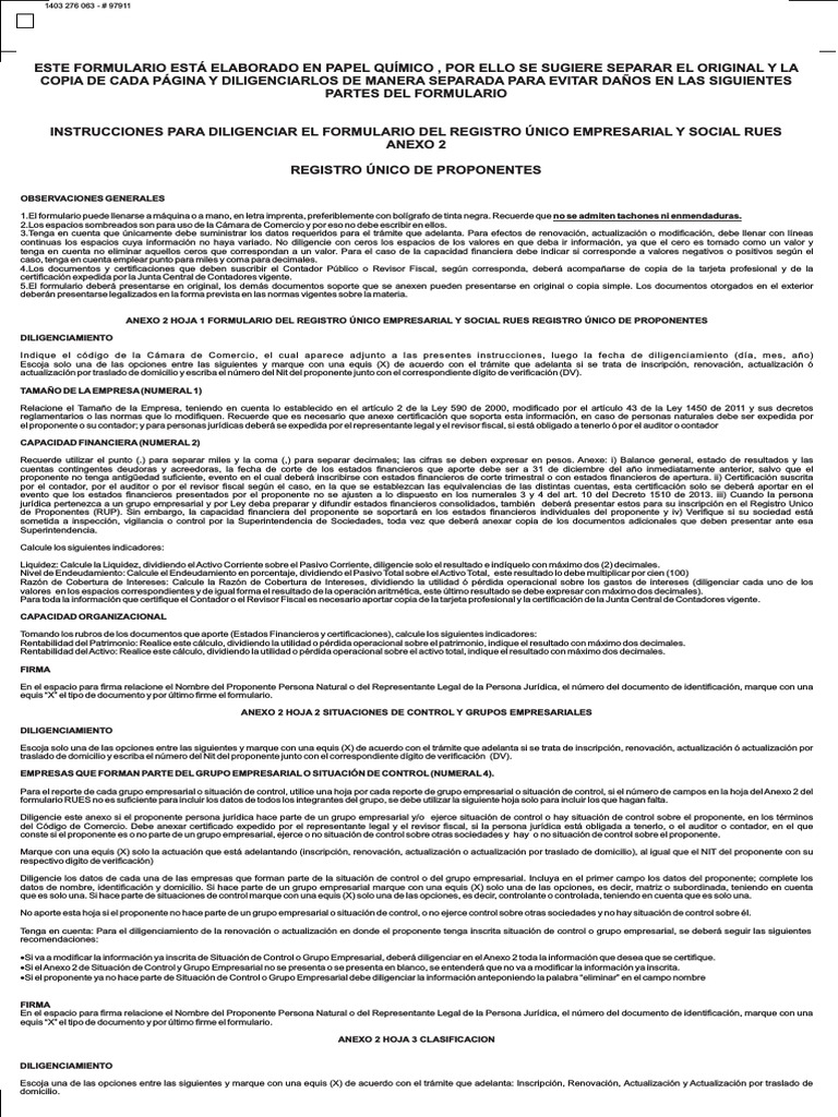 Instrucciones para Diligenciar El Formulario Anexo 2 | PDF | Contralor ...