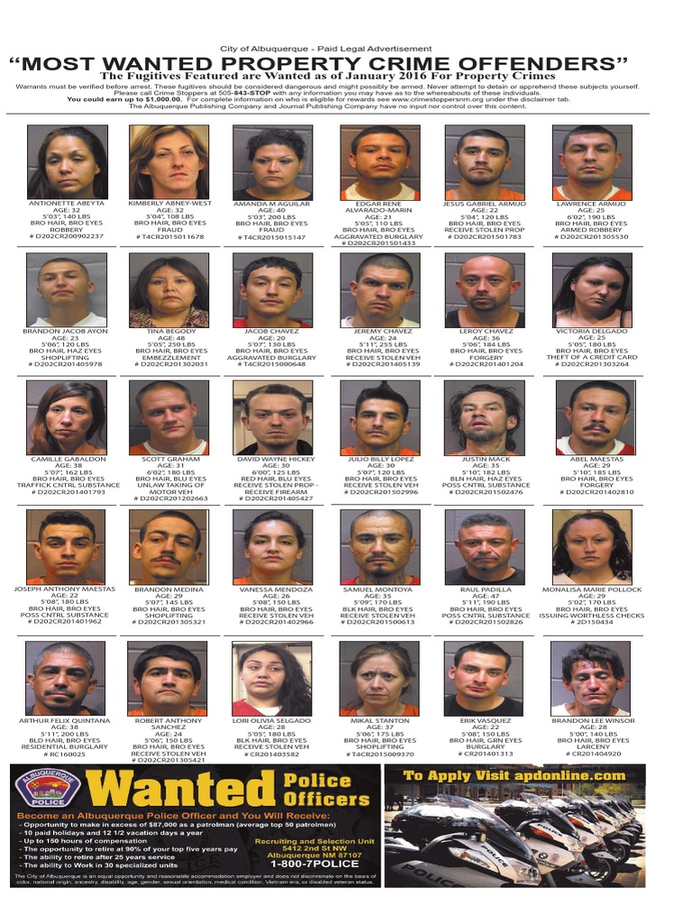 Albuquerque Most Wanted List 2025 | PDF | Applied Ethics | Problem Behavior