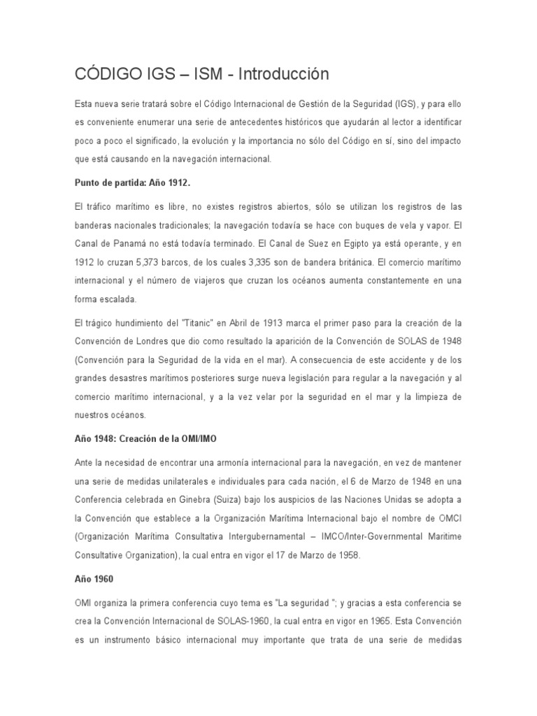 Código Igs Ism | PDF | Barcos | Navegación