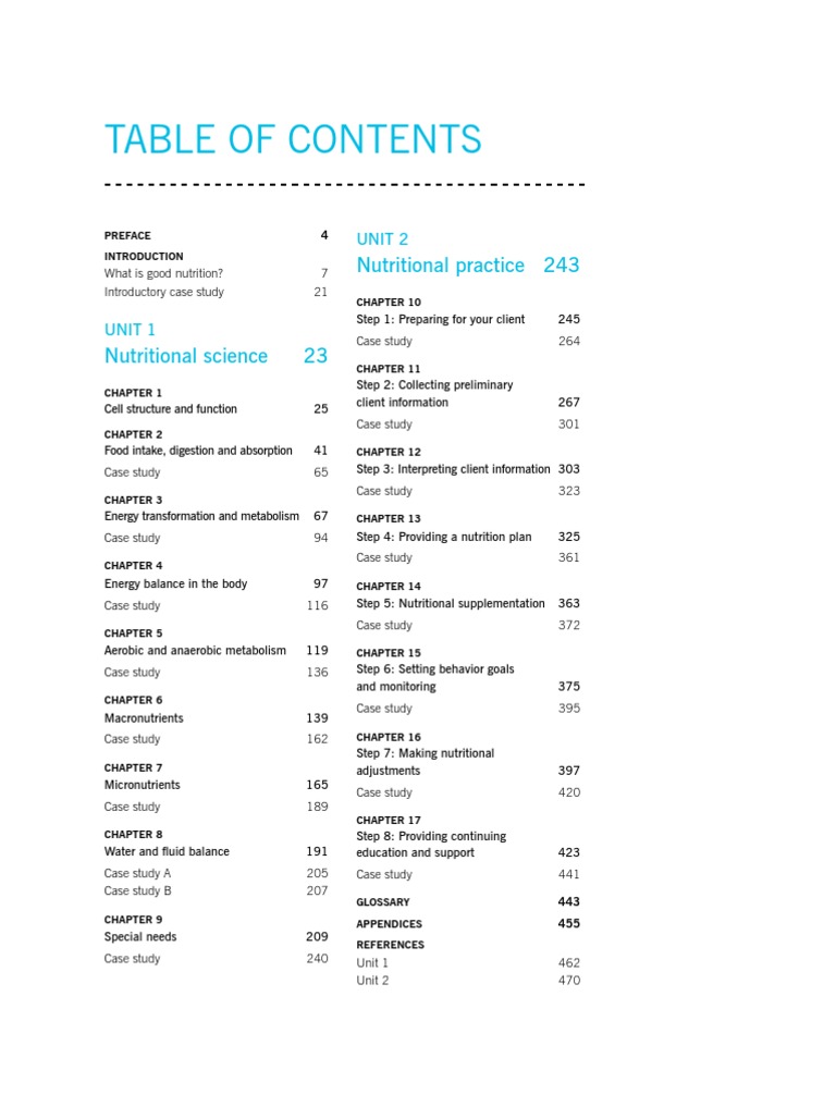 Precision Nutrition Certification Textbook Table of Contents | PDF ...