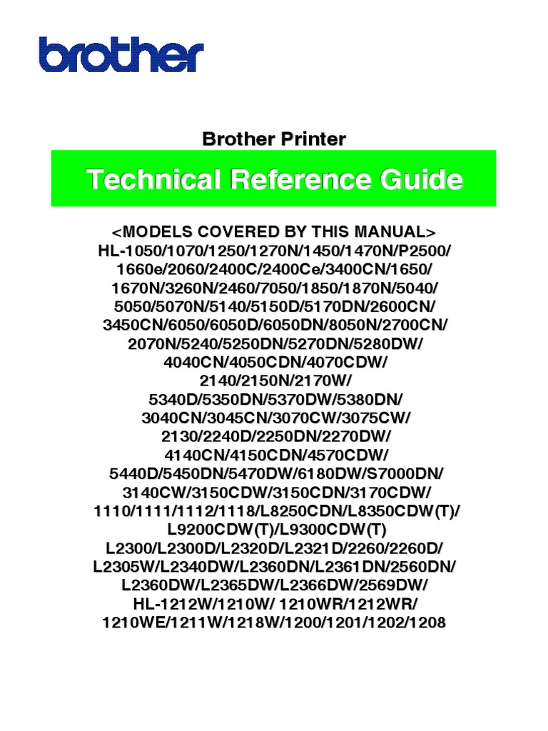 Tech Manual Impresora Brother 1110 | PDF | Typefaces | Printer (Computing)