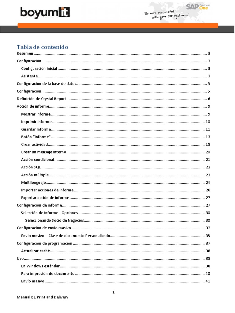 Manual SAPB1 Espanol | PDF | SQL | Correo electrónico