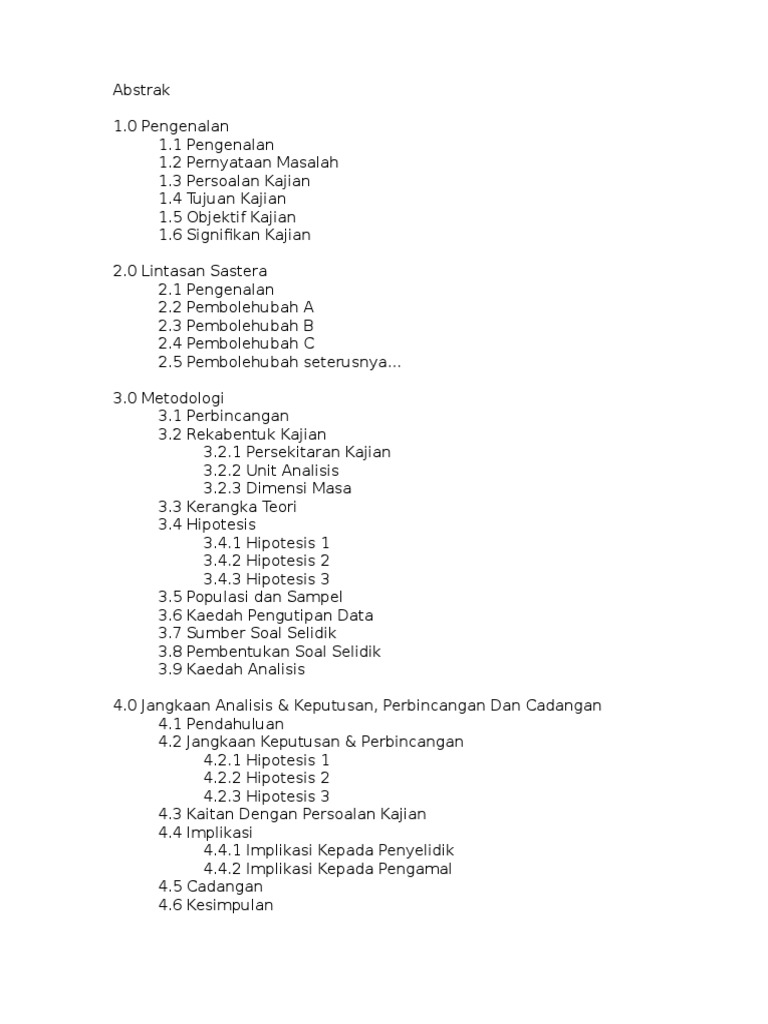 Contoh Research Proposal TOC | PDF