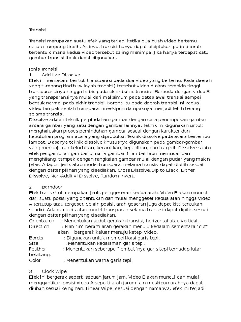 Jenis-Jenis Efek Transisi Video | PDF | Komputer