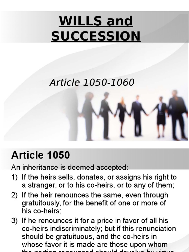 Wills and Succession | PDF | Will And Testament | Intestacy