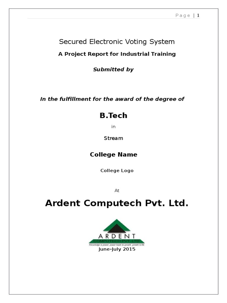 Ardent Computech Pvt. LTD.: Secured Electronic Voting System | Download ...