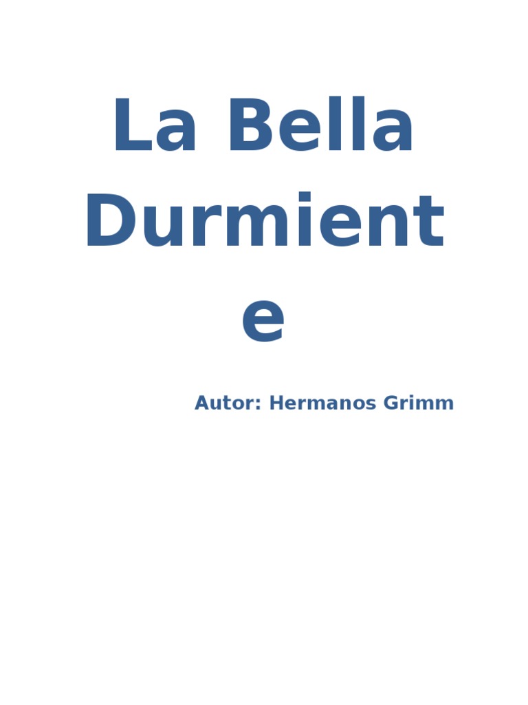 La Bella Durmiente Obra de Teatro | PDF