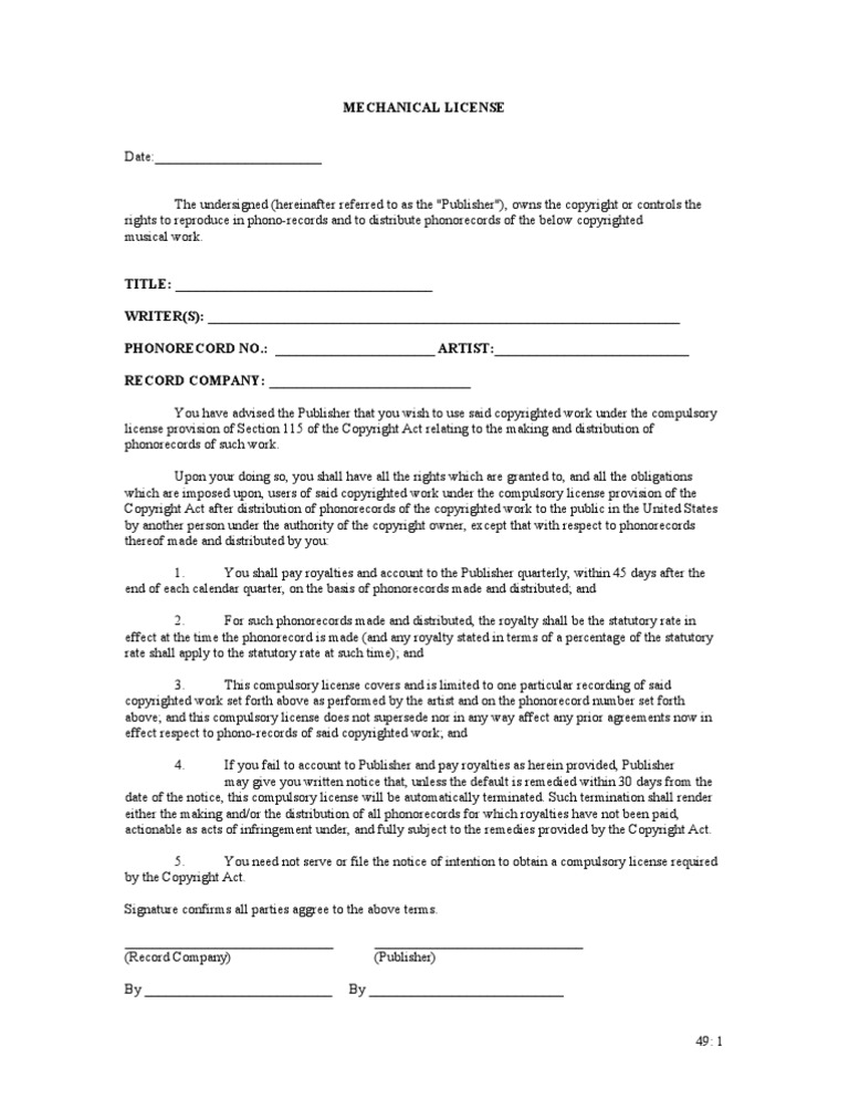 49-Mechanical License II | PDF | Copyright | Royalty Payment